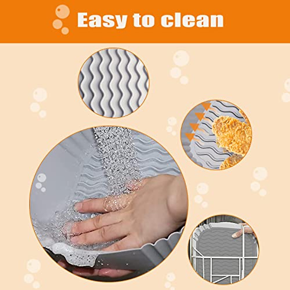 Air Fryer Silicone Pot - 8 Inch Reusable Air Fryer Silicone Liner Food Safe Air fryers Silicone Basket Easy Cleaning Air fryer Oven Accessories-2PCS