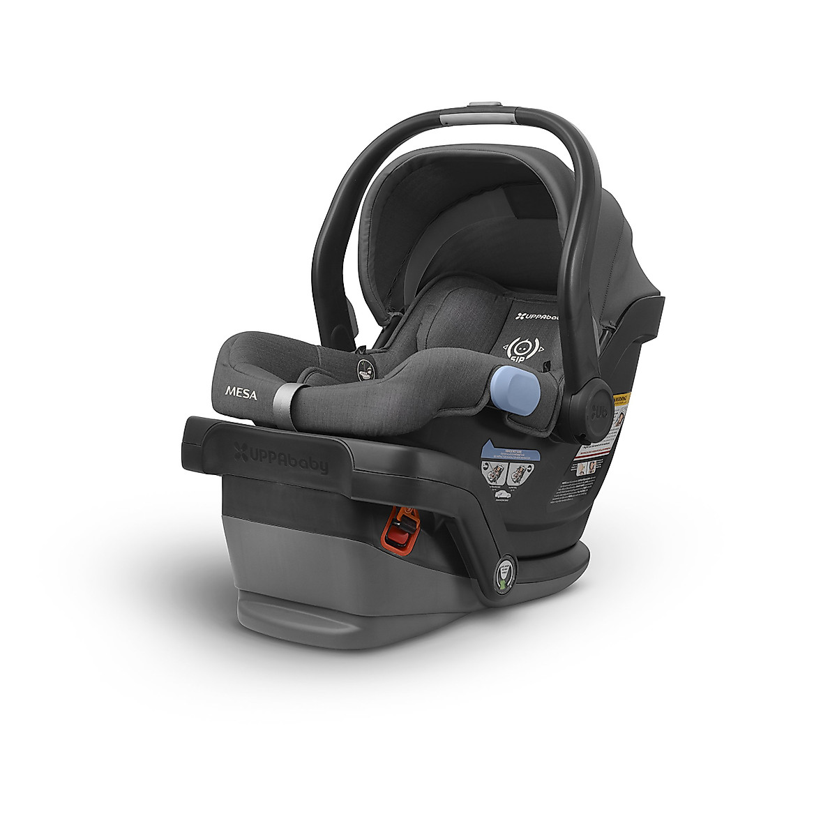 UPPAbaby Cruz V2 Stroller - Jordan (Charcoal Melange/Silver/Black Leather) + Mesa Infant Car Seat - Jordan (Charcoal Melange) Merino Wool