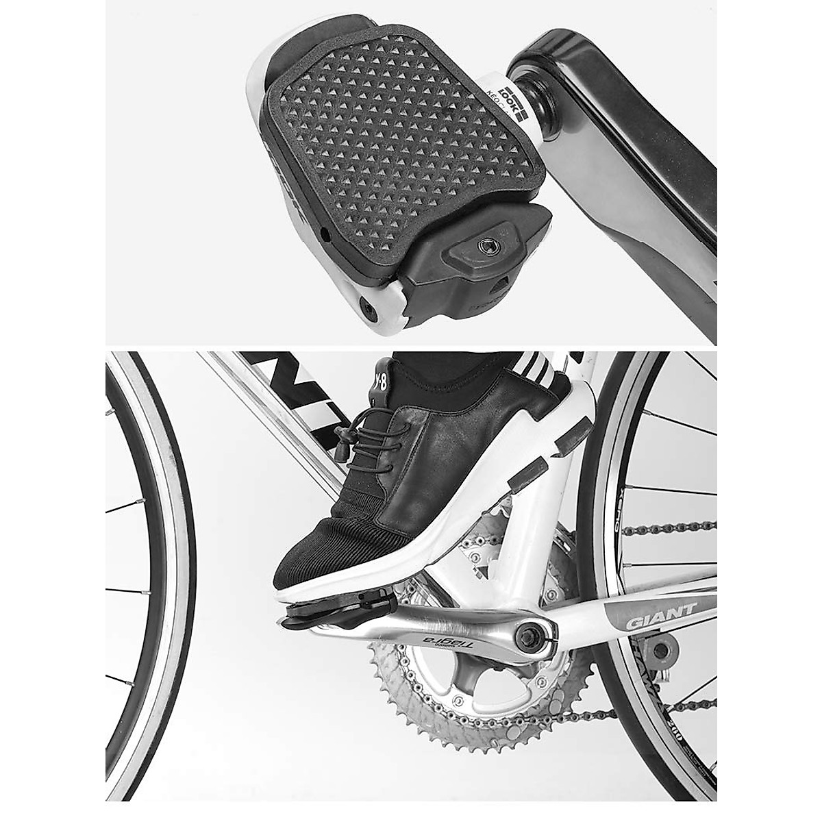 Thinvik Bike Clipless Pedal Adapters for Look Keo Sprint/Classic/Max Carbon/Blade Carbon Ti Clipless Pedal Convert to Universal Platform Pedal