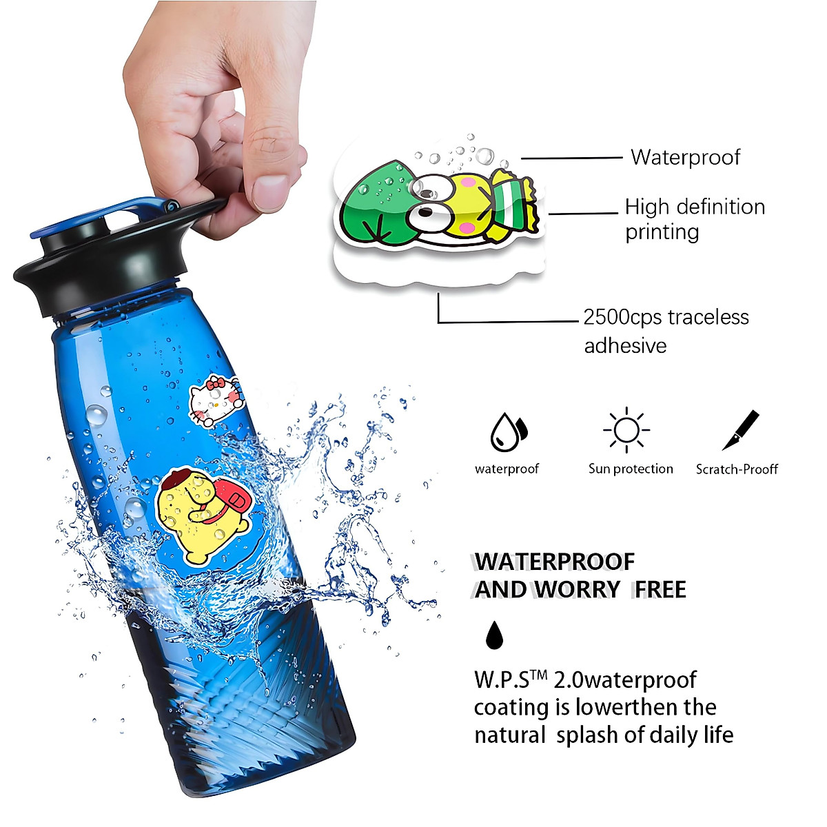 PIRTYNNUF 69Pcs Cute Sanriio Kawaii Stickers for Water Bottle Laptop Phone Case Luggage Notebook Skateboard Lunchbox Stickers for Kids Teen Adults