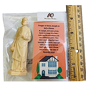 Westmon Works St Joseph Statue for Selling Homes with Instruction Card and House Prayer Complete Set