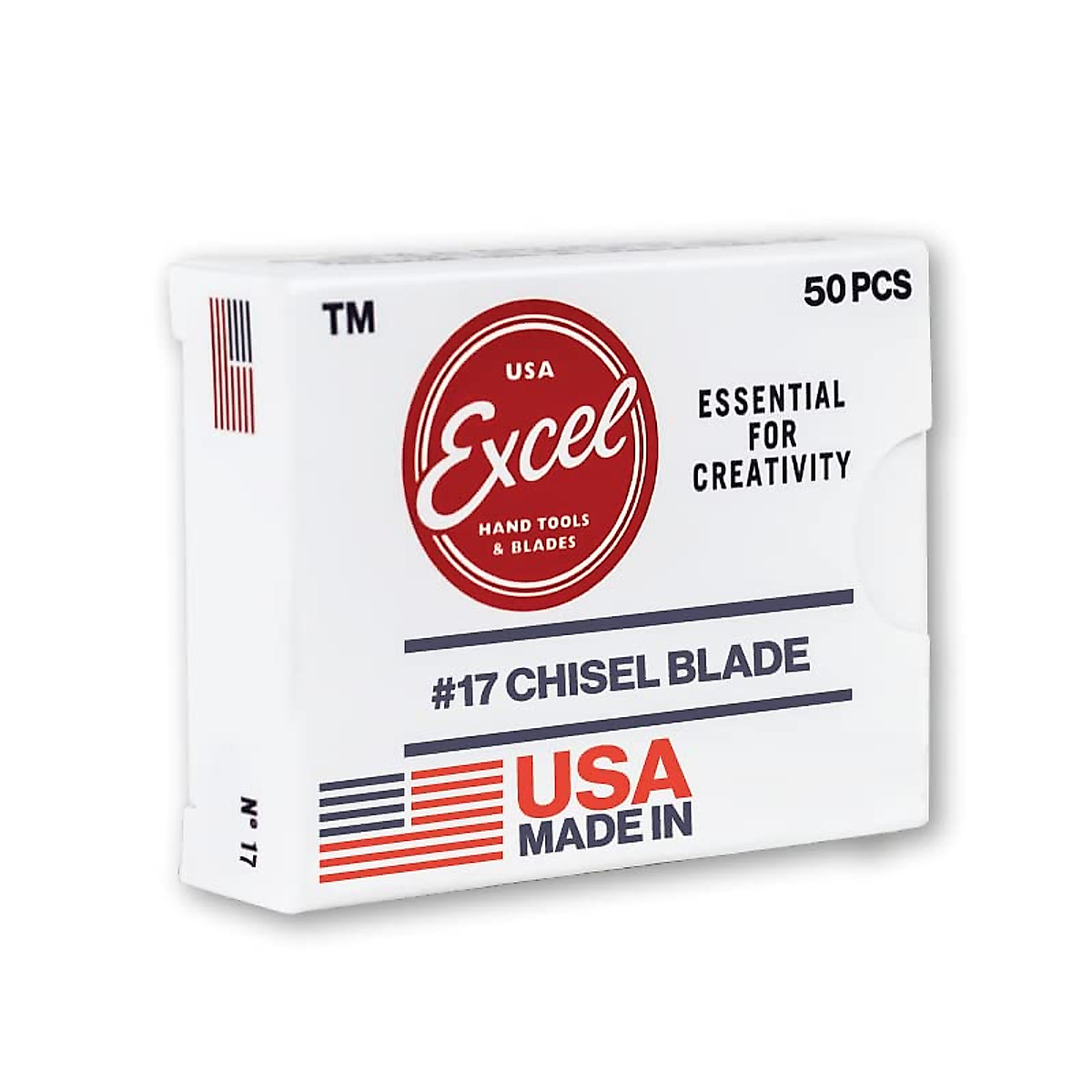 Excel Blades Chisel Replacement Blades, Set of 50 Carbon Steel Blades for Precision Cutting & Trimming, Multi-Purpose Professional, Hobby, and Crafting Tools