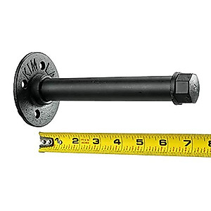 Rustic Farmhouse Reclaimed Wood Shelves | Barnwood Shelves | Set of 2 | 24 Inches (Genuine Salvaged/Reclaimed) | with Black Industrial Pipe Brackets | Made in USA (Ohio) | 24" x 1" x 6"