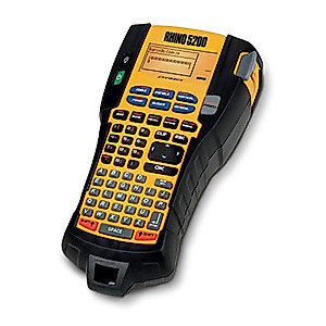 DYMO Rhino 5200 Industrial Portable Thermal Transfer Electronic Label Maker, Yellow - Label, Tape, Auto Power Off, Monochrome, LCD Display