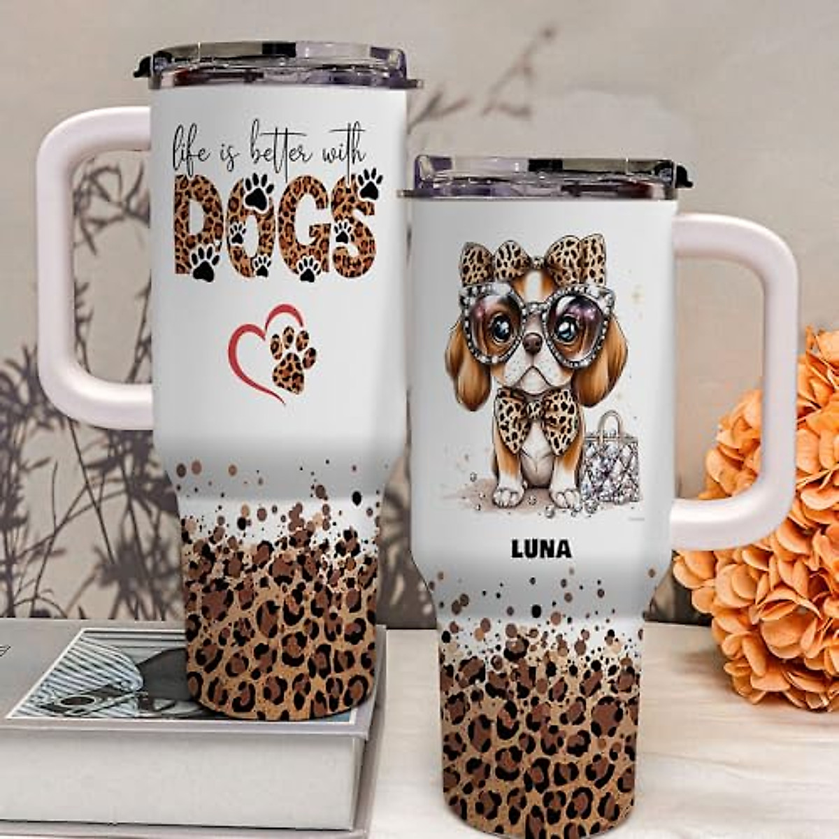 Personalized Dog Tumber with Beagle dog Dog’s Name – Custom Cup for Dog Moms, Ideal Gift for Mother's Day, Birthdays & Christmas, Pet Tumber qSDUy7