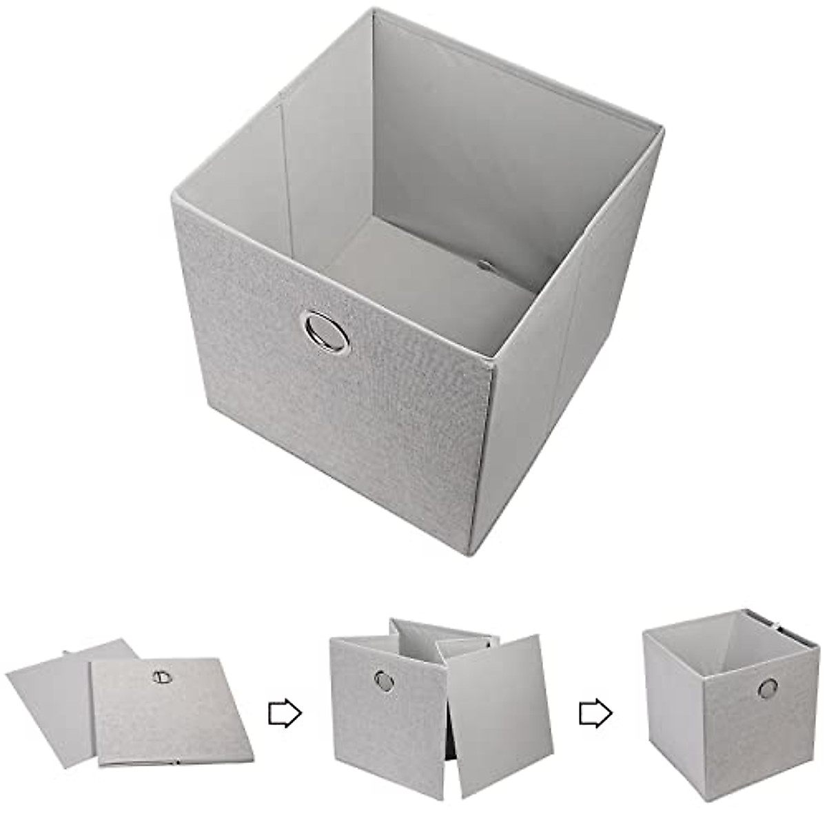 BOMKEE Closet Organizers and Storage Bins, Collapsible Drawers Organizer Foldable Storage Cubes Storage Baskets for Home Bedroom Office Closet (Set of 6, 12*12*12inch)