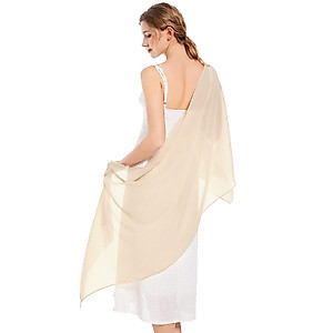 Vickorpen Shawls and Wraps Soft Chiffon Scarve Scarf For Evening Party Dresses Wedding Stole(Champagne1,one size)