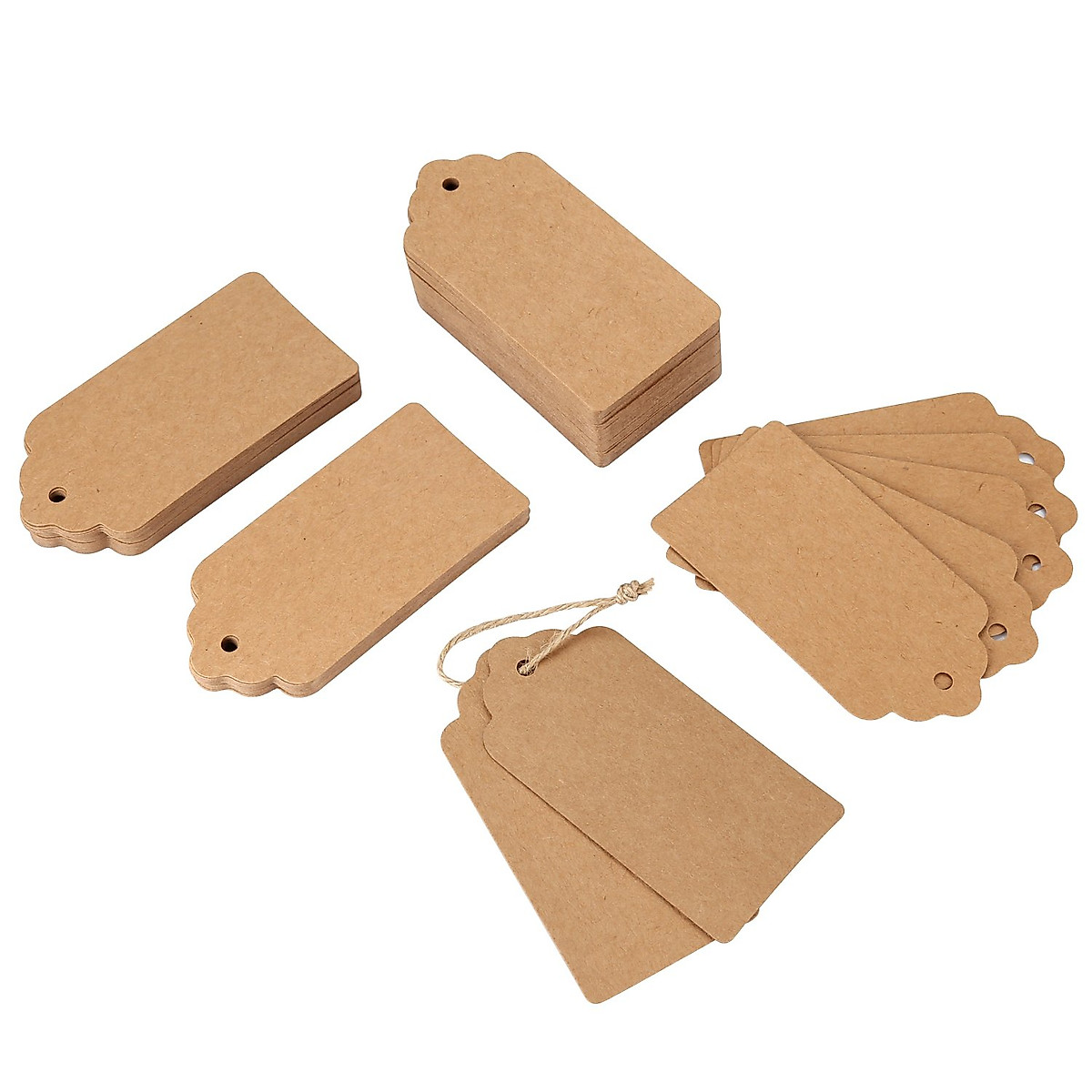120 Kraft Gift Tags for Weddings & DIY Crafts | Bransio