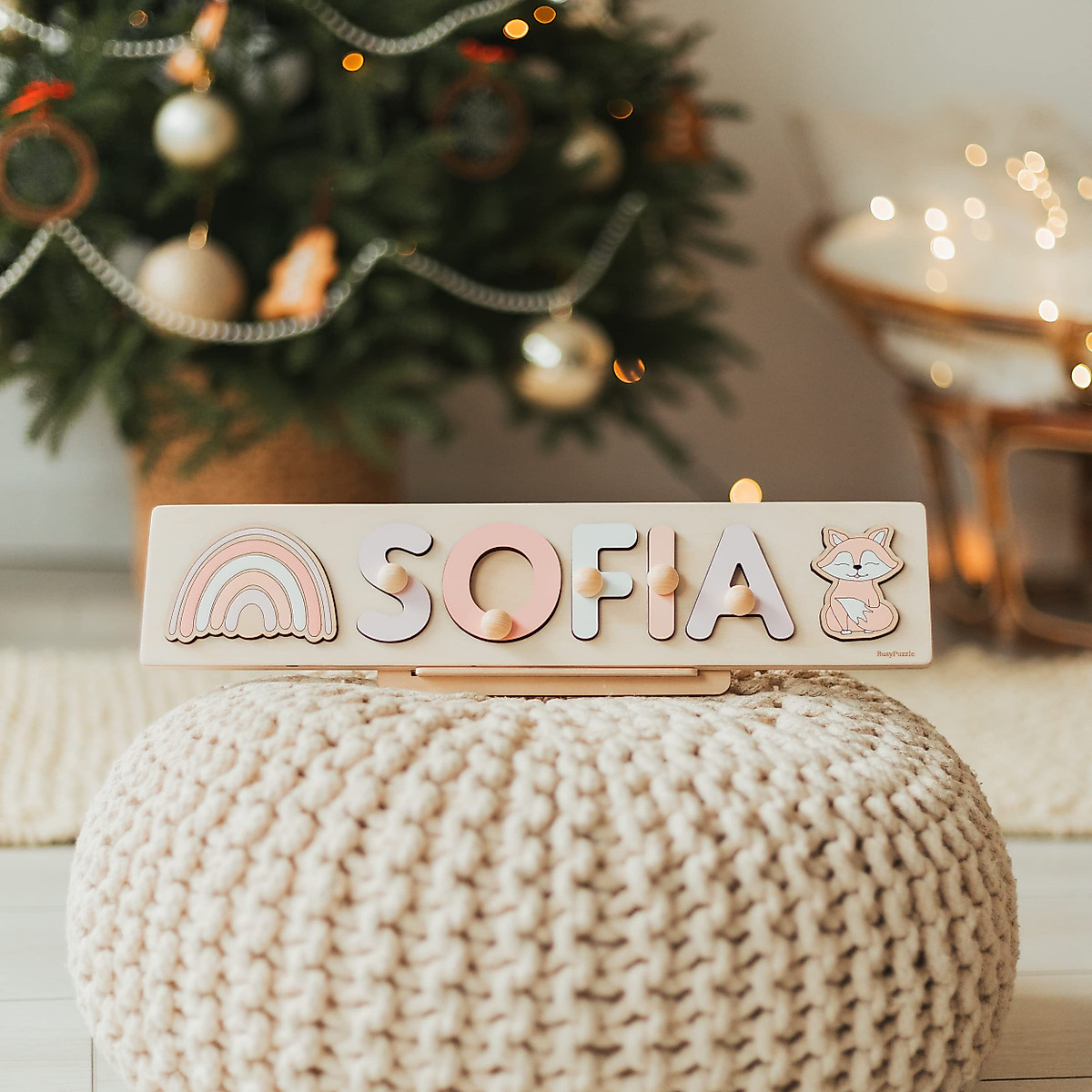 Personalized Wooden Name Puzzle With Pegs For Baby, Easter Gift for Kids, Unique Christmas Gift, 1st Birthday Present, Baby Shower, Nursery Decor, Montessori Wooden Toys, Toddler Gift