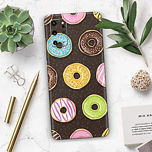 DesignSkinz Yummy Colored Donuts v2 Protective Vinyl Decal Wrap Skin Cover Compatible with The Samsung Galaxy S20 (Screen Trim & Back Glass Skin)