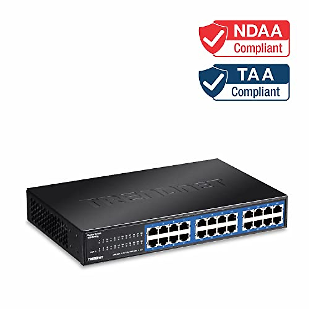TRENDnet 24-Port Unmanaged Gigabit GREENnet Desktop Switch, Ethernet Network Switch, 24 x 10-100-1000 Gigabit Ethernet RJ-45 Ports, 48Gbps Switching Capacity, Lifetime Protection, Black, TEG-S24DG