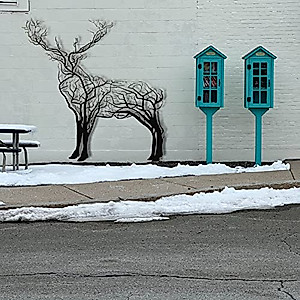 Metal Wall Art, Geometric Metal Deer Decor, Home Office Decoration, Wildlife Lover Gift, Wall Hangings, Deer Sign, Farmhouse Décor (White, 56"x69")