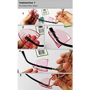 WAHAH 5 Pairs 5 Colors Side Shields for Eyeglasses - Safety Protection Side Shields for Glasses (Transparent, Bronze, Blue, Red, Green)