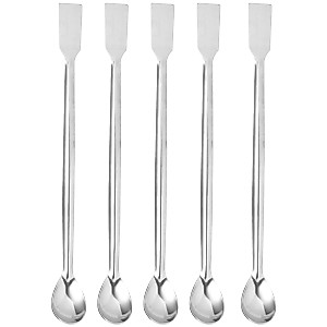 5pcs Lab Spoons Lab Spatula, Stainless Steel Lab Spatula Sampling Spoons Laboratory Scoops Lab Mixing Spatulas, Length 20CM