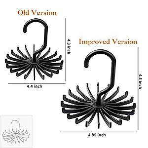 IPOW 2 Pack Updated Twirl Tie Rack Belt Hanger Holder Hook for Closet Organizer Storage