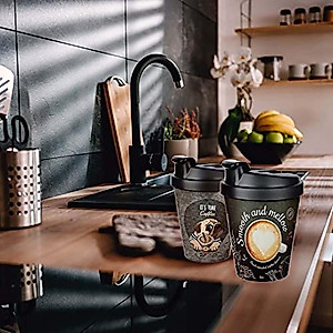 Travel Coffee Cup Leak Free Reusable Plastic Travel Coffee Mug Spill Proof - 13 Oz- 2 Pack