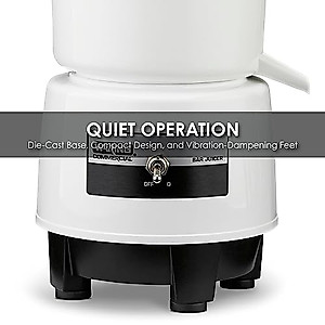 Waring Commercial BJ120C Compact Citrus Juicer, 120V, 5-15 Phase Plug,White, 34 Ounce