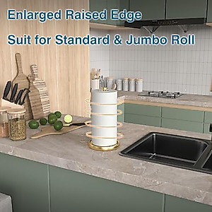 Swaitee Paper Towel Holder Countertop, Stainless Steel Gold Paper Towel Holder