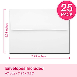 Set of 25 Baby Shower Invitations for Girl with Enveloppes, Diaper Raffle Tickets and Baby Shower Book Request Cards - Elephant