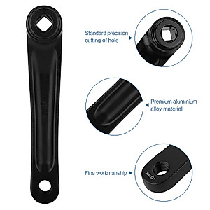 Yosoo 170mm Bike Crank Arm, Bike Crank Arm, Bike Aluminum Alloy Left Single Chain Crank Arm Replacement for Road Bike, Mountain Bike, Folding Bike, Fixed Gear Bicycle (White)