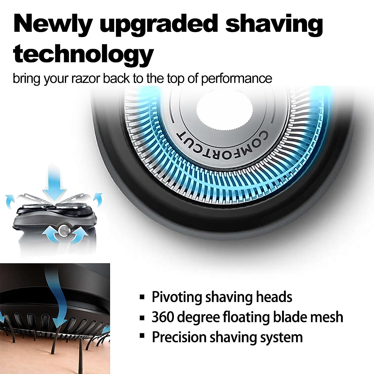 SUPERNB Series 3000 2000 1000 Electric Shaver Replacement Heads, SH30 Replacement Blades for S738 S1150, S1015, S1100, S1560..6 Pack