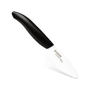 Kyocera Advanced Ceramic Revolution Series 3-inch Mini Prep Knife, Black Handle, White Blade