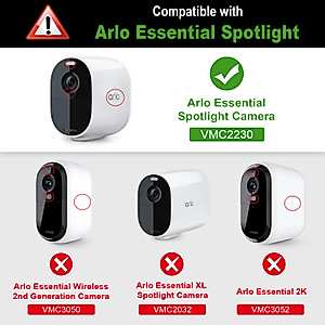 CaseBot Silicone Skins Compatible with Arlo Essential Spotlight Camera (1st Generation, VMC2230), 3 Packs Durable and Weatherproof Protective Silicone Case Cover, White