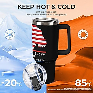 America Grown With Scotland Roots 40 Oz Tumbler with Handle And Straw Lid,Insulated Reusable Stainless Steel Travel Glass Mug 40 Ounces
