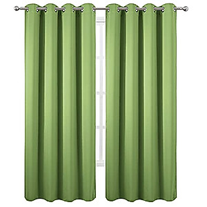LEMOMO Light Green Blackout Curtains for Bedroom Room Darkening Curtains/Draperies 52 x 84 Inches Long Thermal Insulated Living Room Curtains Set of 2 Panels