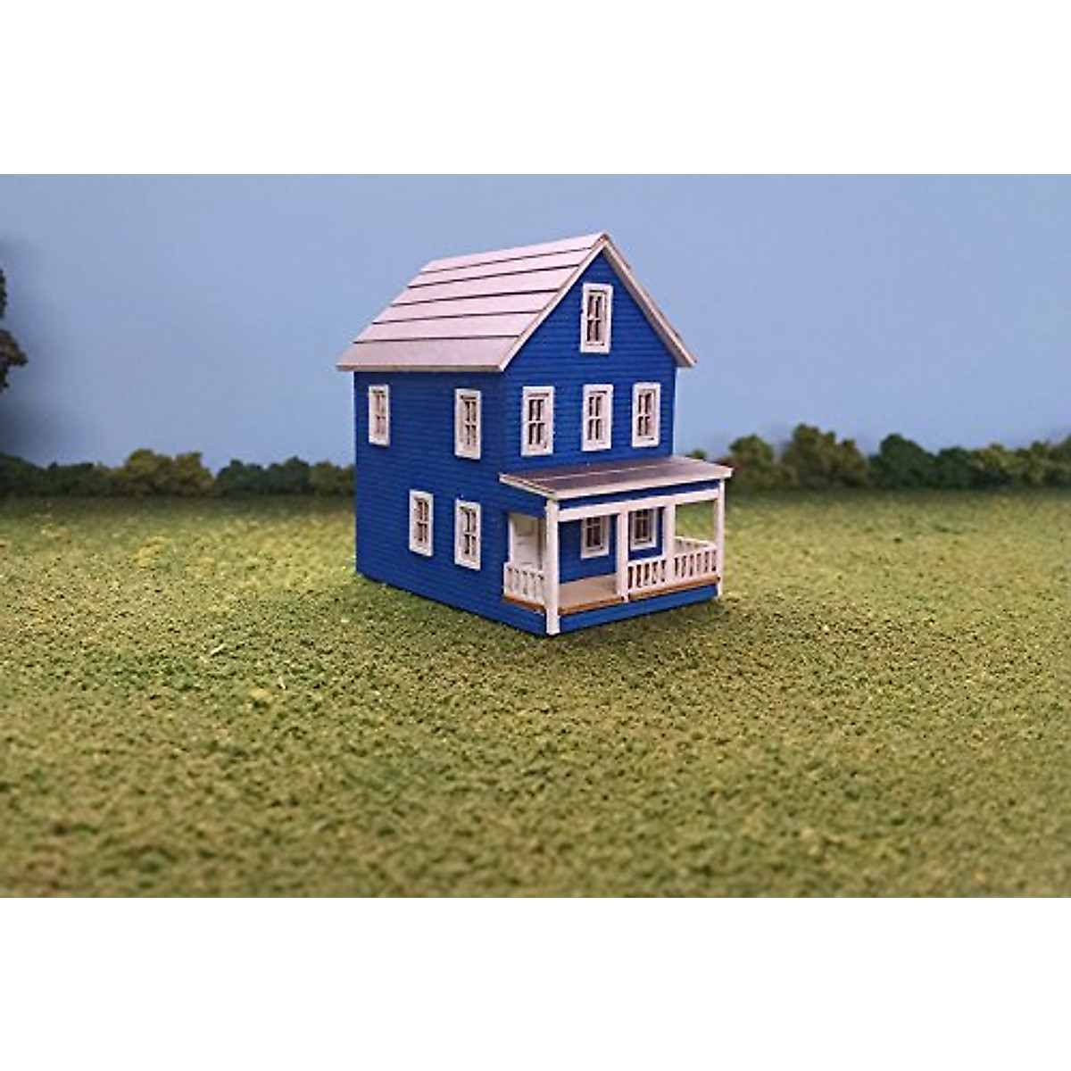 Train Time Laser N Scale 20th Avenue Two Story House Building Kit