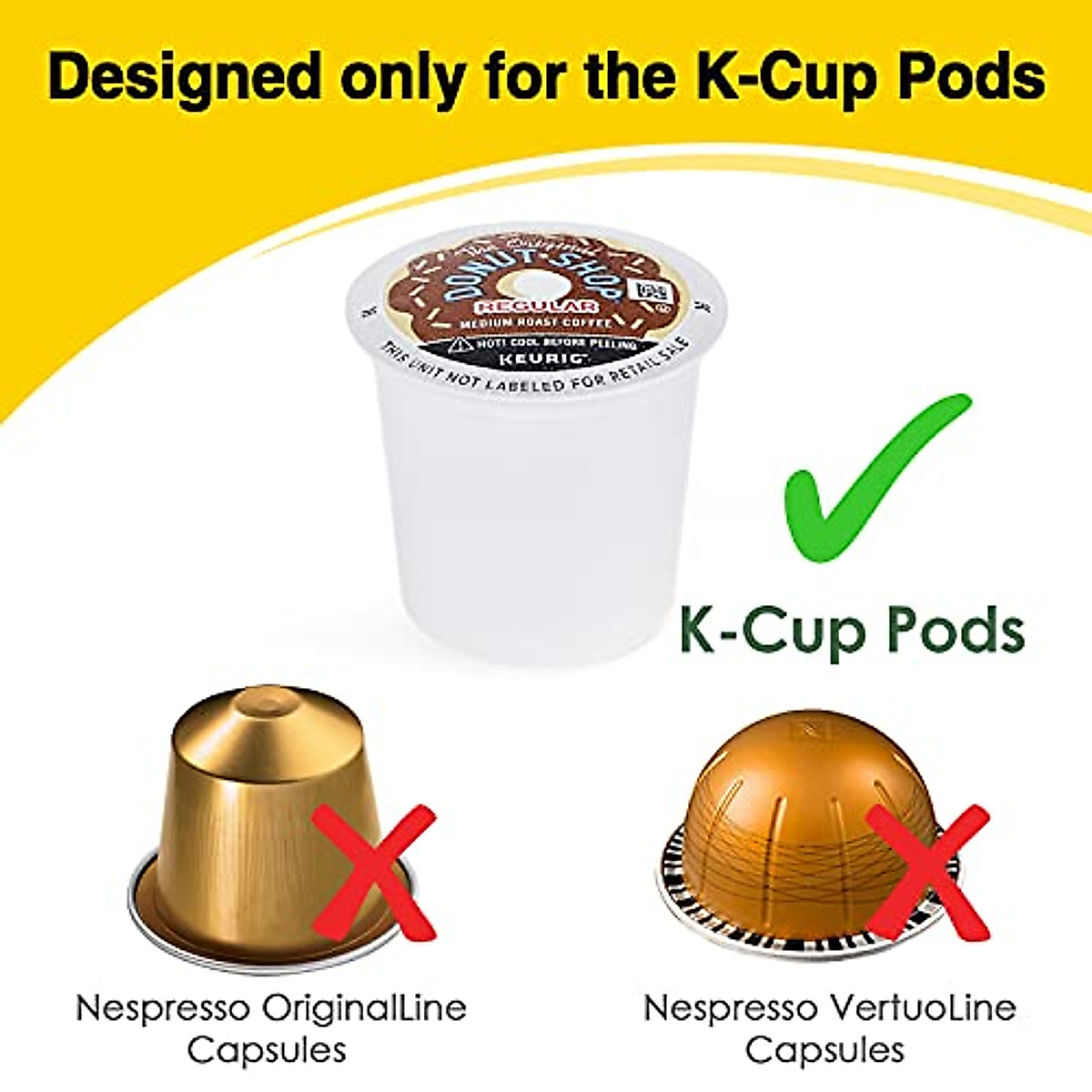 Aredpoook K Cup Coffee Pod Holder, Space Saving K Cup Holder, Acrylic Coffee Pod Storage for Keurig Kcups, Adhesive Coffee Pod Organizer, Compatible with 24 Kcup Pods Capsule Black