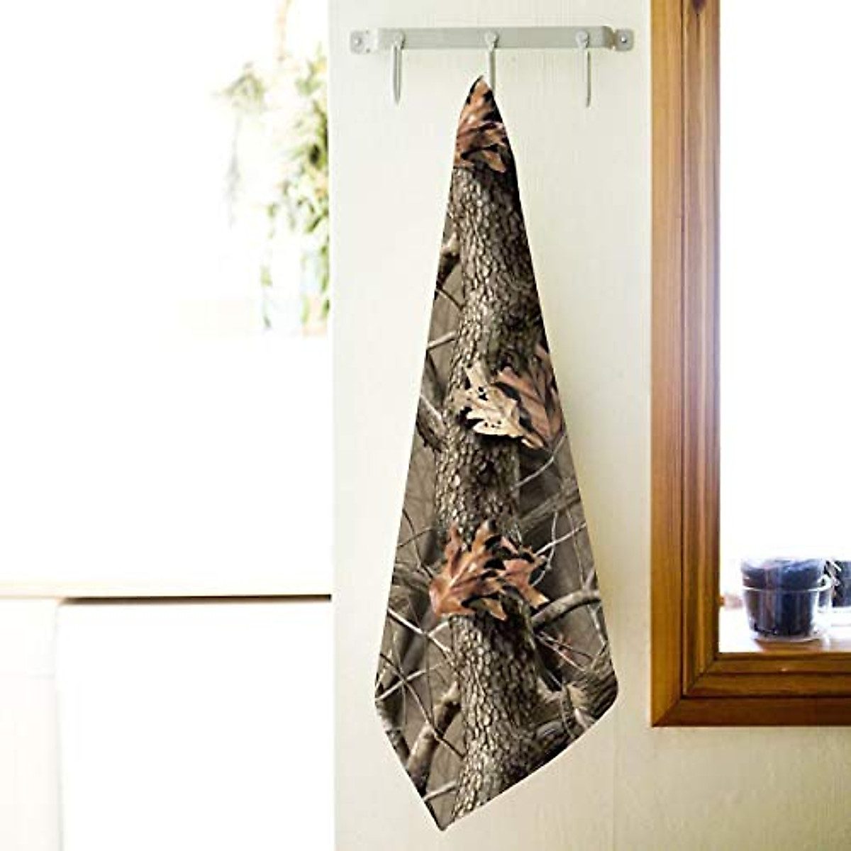 Hunting Autumn Camo Hand Towels 15.7x27.5 Inches Microfiber Soft Face Towels, Super Absorbent and Quick Drying Towel for Bath, Hand, Face, Gym and Spa