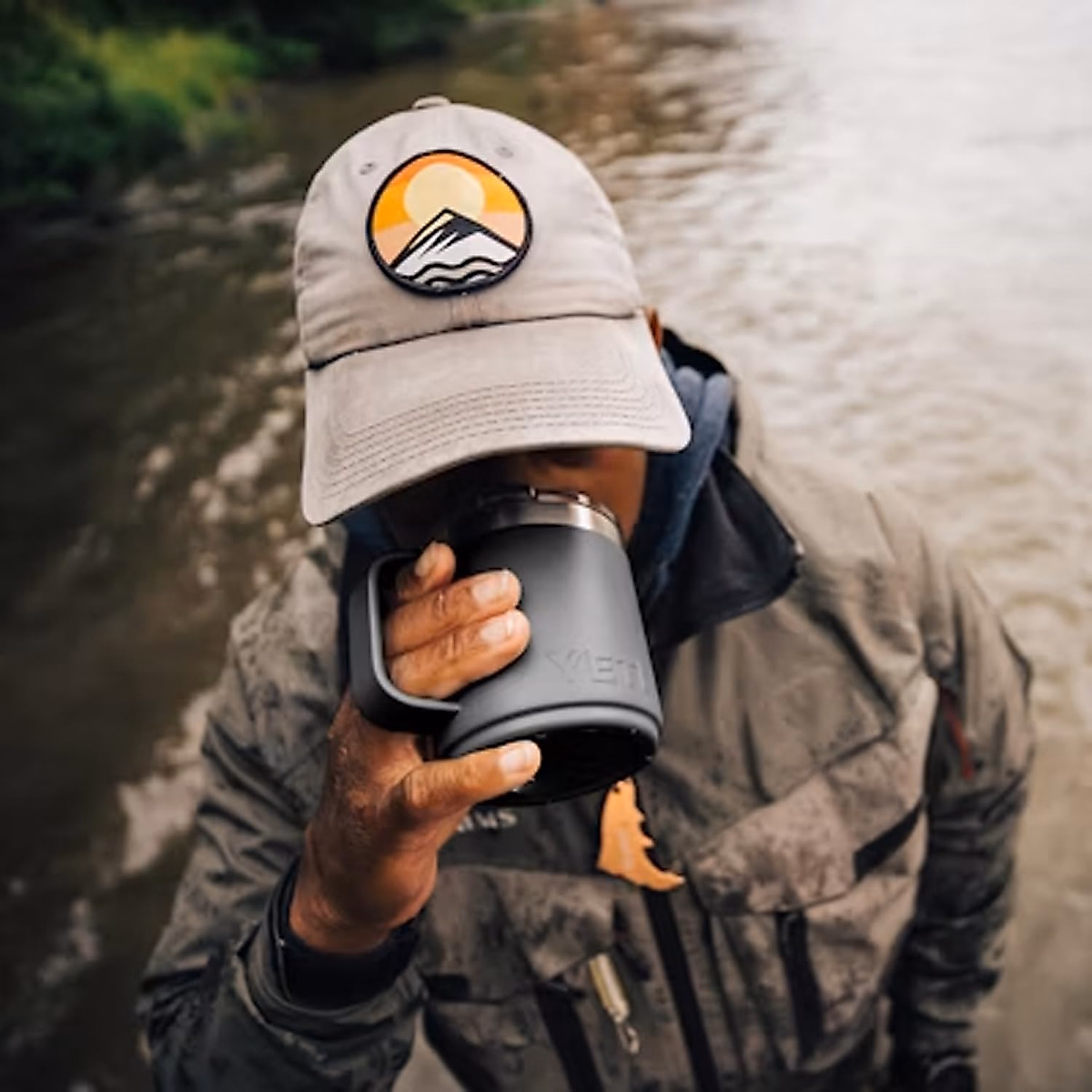 YETI Rambler 10 oz Stackable Mug, Vacuum Insulated, Stainless Steel with MagSlider Lid, Big Sky Blue