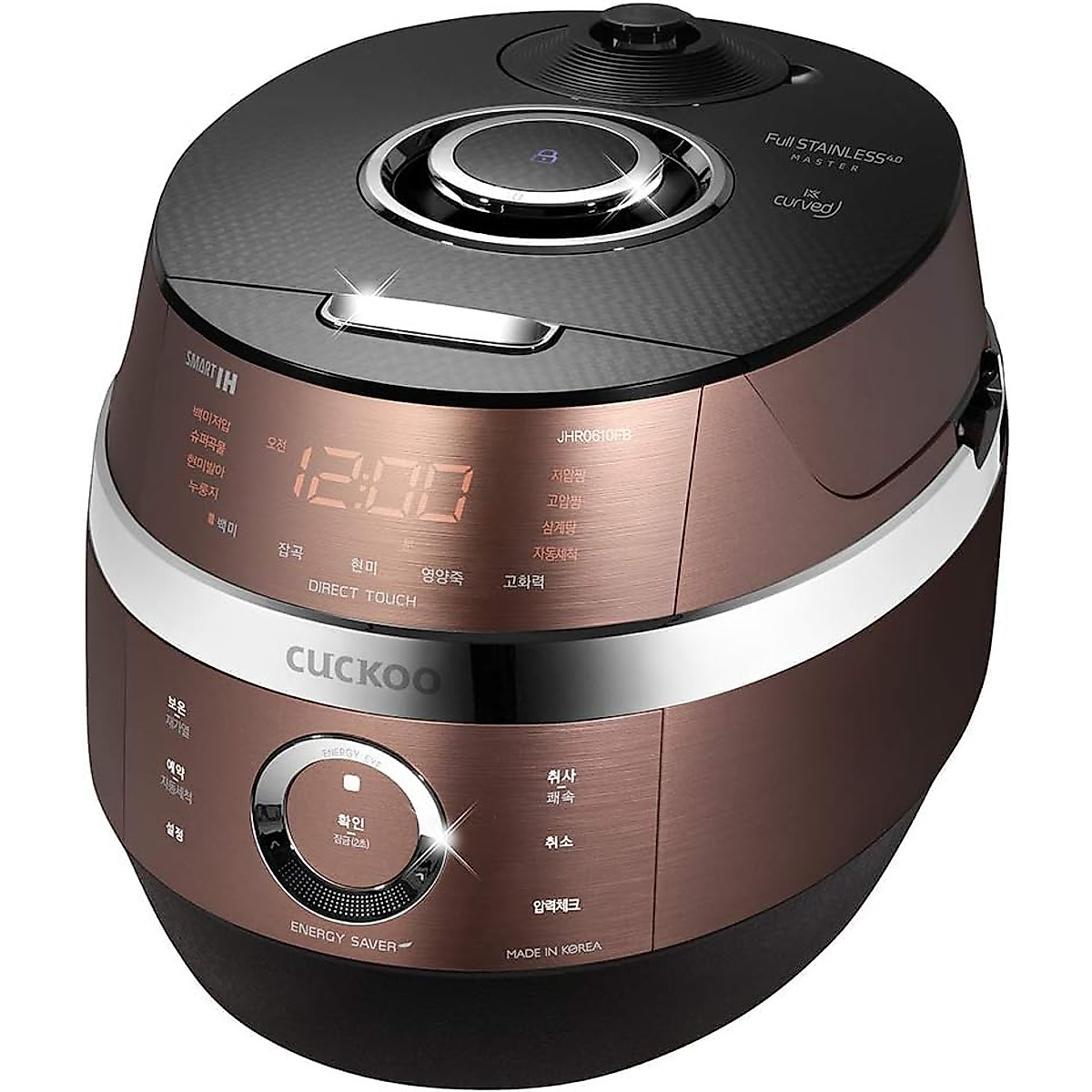 CUCKOO CRP-JHSR0609F | 6-Cup (Uncooked) Induction Heating Pressure Rice Cooker | 13 Menu Options, Auto-Clean, Voice Guide, Made in Korea | Copper
