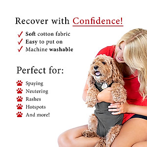 BellyGuard Recovery Suit for Dogs, After Surgery Dog Recovery Suit Female and Male, Soft Cotton Dog Surgery Suit Female Spay, Dog Surgical Recovery Suit Male Neuter, Comfy Surgical Onesie for Dogs.
