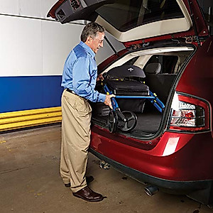 Medline Premium Empower Rollator Walker with Seat, Folding Rolling Walker with 8-inch Wheels, Blue