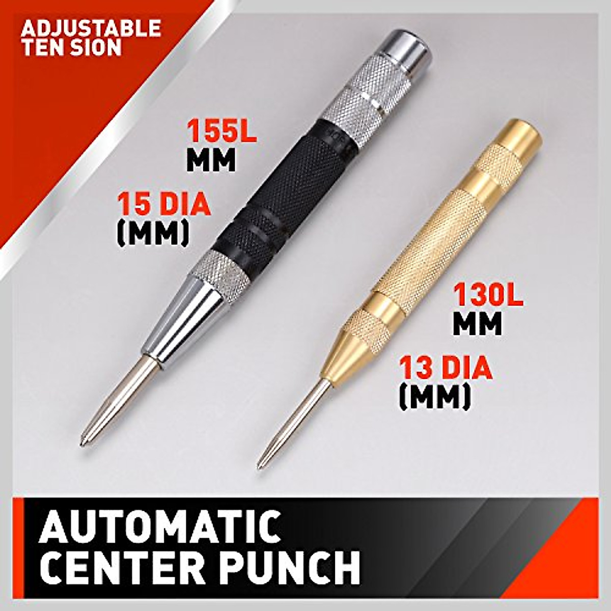 HORUSDY 2-Pack Super Strong 6" Automatic Centre Hole Punch, Adjustable Impact, Center Punch