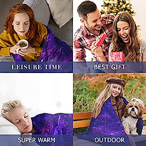 Ultra-Soft Cozy Flannel Fleece Throw Blankets 40"x50", Smooth Warm Fuzzy Plush Blankets for Sofa Bed Kids Adults (Galaxy Solar System Universe Space Astronomy)