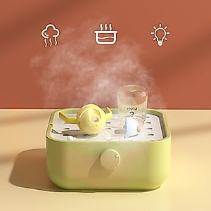 Piifur Weighted Straw Sippy Cup with Extra Straw Set, Spill Proof Water Bottle with Fixed Handle for Baby 6+ Months, 10 Ounce (Yellow)