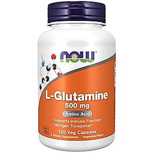 NOW Supplements, L-Glutamine 500 mg, Nitrogen Transporter*, Amino Acid, 120 Veg Capsules