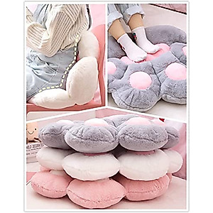 LeCas, Cat Paw Cushion Cute Seat Cushion Lazy Sofa Office Chair Cushion Bear Paw Warm Skin-Friendly Floor Mat Plush Seat Pad for Comfortable and Health (27.6x23.6 in, Black), Heart-shaped Black