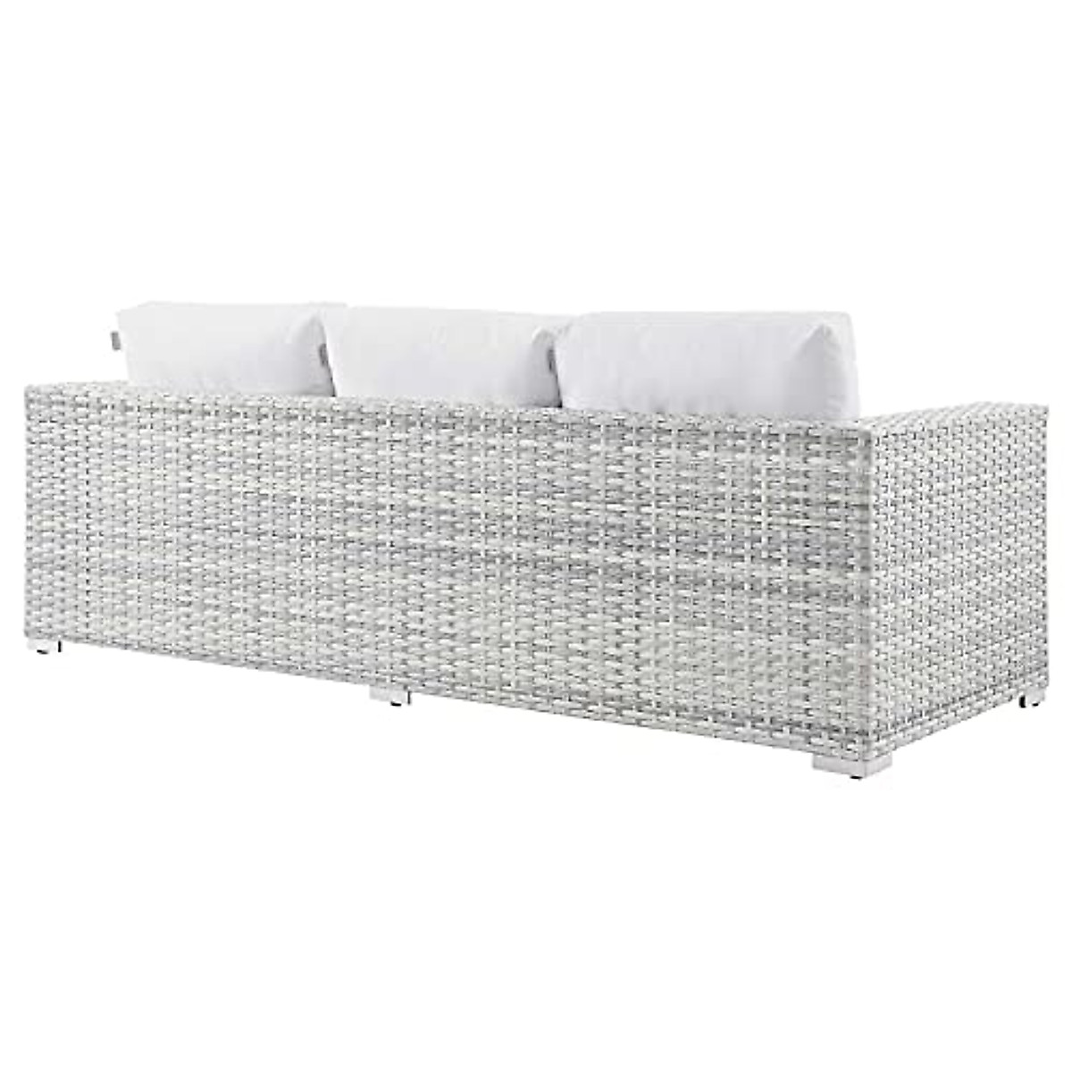 Modway EEI-4305-LGR-WHI Sofa, Light Gray White, 35 x 88 x 33