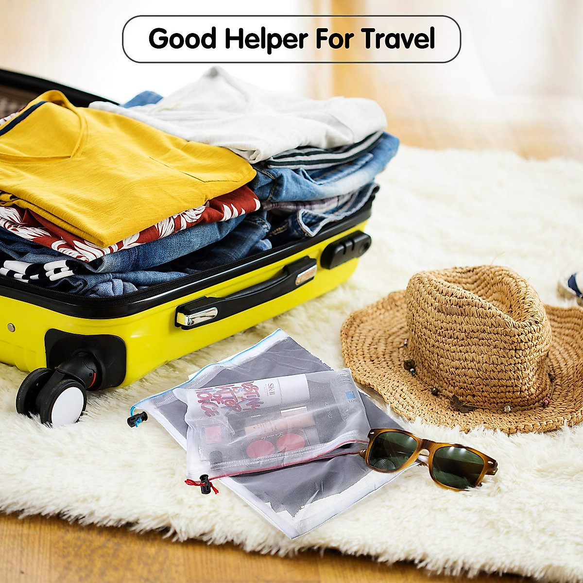 20 Pieces Mesh Zipper Pouch Toy Storage Organization Mesh Bags Washable Reusable Produce Bags 5 Large 8 Medium 7 Small for School Office, Puzzles Games Organizing Storage (Blue, Green, Red)