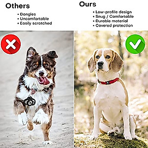 Airtag Dog Collar Holder, Fineiva Anti Chew Protective Air Tag Case for 0.8-1.2 Inch Pet Collar, Silicone GPS Dog Tracker Compatible for Dog Cat Loop, Apple iPhone, Backpacks, Luggage, Child