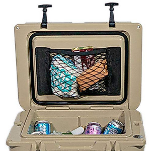 Cooler Net for Dry Storage and Organization - Compatible with Yeti, Coleman, Igloo, Lifetime, Pelican, Canyon Ice Chests - Compatible w/Cooler Lights, Wheel Kits, Tailgating Accessories, Camping Gear