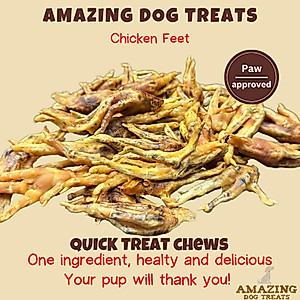 Amazing Dog Treats - Chicken Feet Dog Treats (25 Count) - All Natural Single Ingredient Chicken Feet for Dogs - Premium Quality Chicken Feet Dog Chews - Healthy Dog Treats