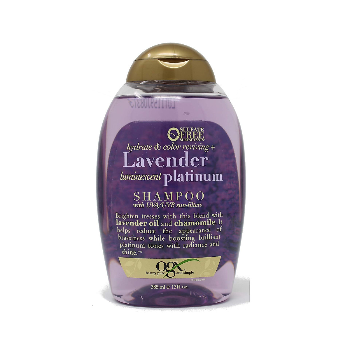 OGX Hydrate & Color Reviving + Lavender Luminescent Platinum Shampoo, 13 Ounce Bottle