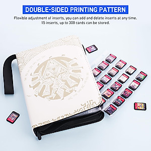 RHOTALL 300 Pockets Cards Binder Holder Compatible with Tears of the Kingdom Mini Cards, with Animal Crossing Mini Cards, Trading Album Display Holder for Amiibo Cards, Game Cards, SD Cards