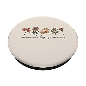 Saved By Grace Christian Bible 2:8 Ephesians Wildflowers PopSockets Standard PopGrip