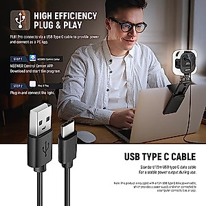 NEEWER LED Streaming Light with Mac/PC APP Control, 2 in 1 Monitor Mount & Stand, Ultra Bright 2900K-7000K USB Laptop Computer Webcam Lighting for Streaming, Video Conference, Zoom Meeting, PL81 PRO